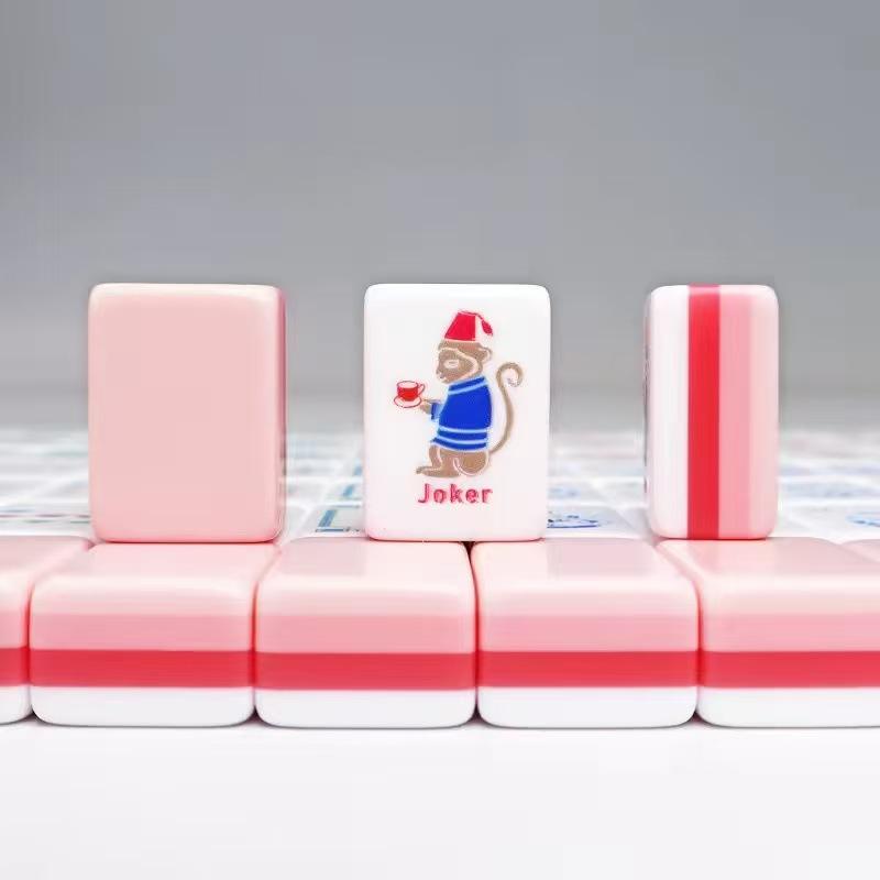 Aiyunda Four-layer pink Monkey-themed Acrylic American Mahjong Tiles ...