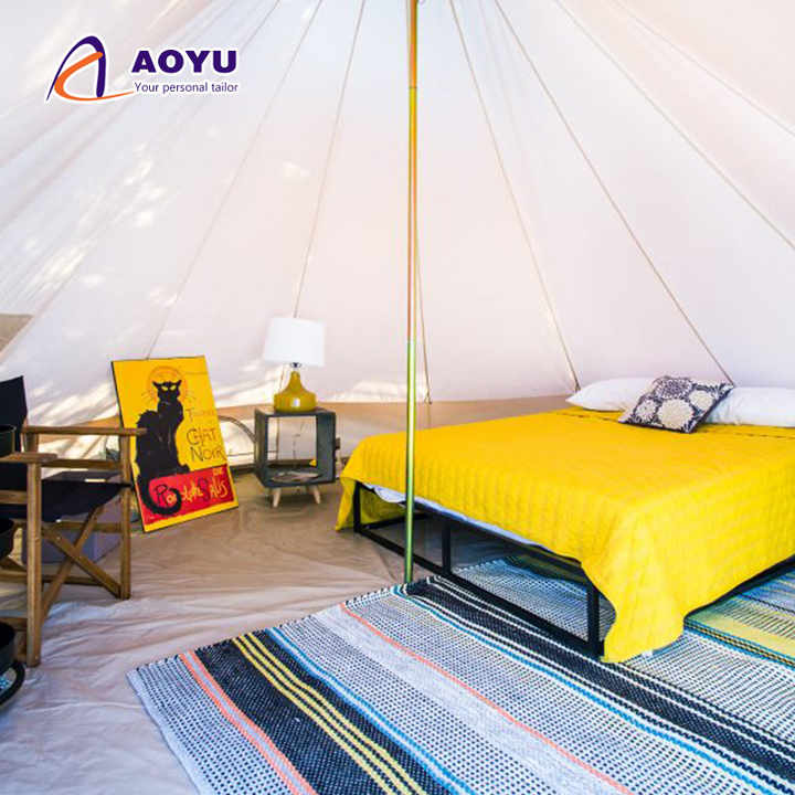 Outdoor Four-Season Luxury Glamping Yurt Tents with Wood Stove Canvas ...