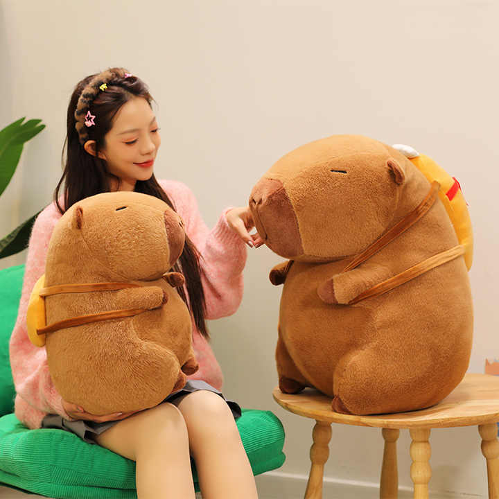 Bread Backpack Capybara Plush Toys Soft Cartoon Capibara Stuffed Animal ...