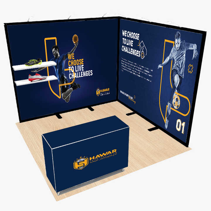 3X3 Aluminum Toolless Trade Show Booth Backdrop 10x10