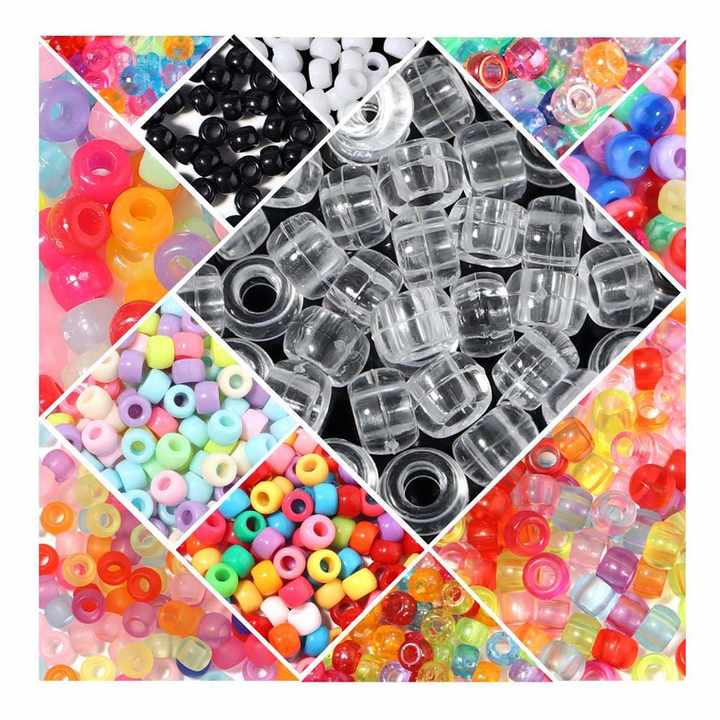 Wholesale Round Oval Big Hole Beads Acrylic European Big Hole Charms For Bracelet Necklace Jewelry Making