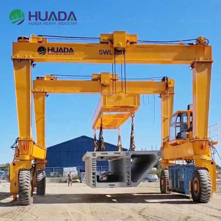 80 Ton 90 Ton Rubber Tyred Gantry Crane RTG with Flip Spreader for ...