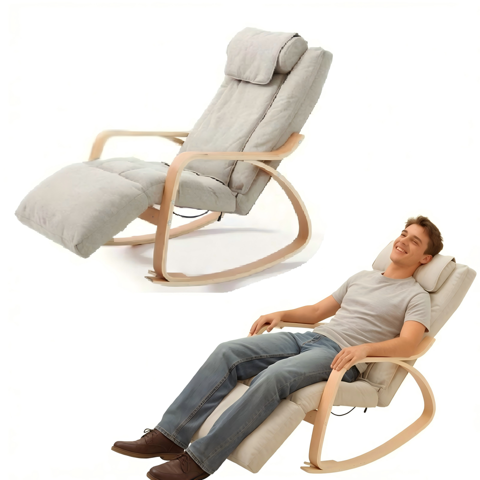 Rocking Massage Chair Zero Gravity Plug-In Full Body Foldable Lazy Sofa ...