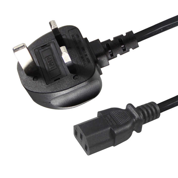 Bs Standard 13a Fused Uk Power Cord Uk 3 Pin Plug to Iec C13 for ...