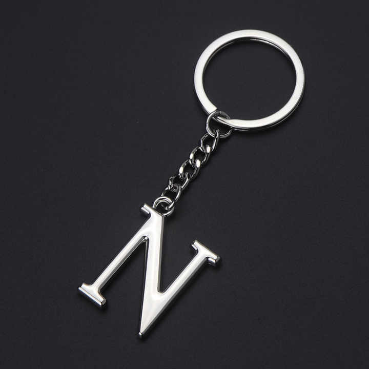 New Simple 26 English Letters Keychain Gem Alphabet Glass Keyring ...