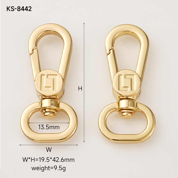 19mm Gold Snap Hook Engraved Logo Zinc Alloy Swivel Hook Customize ...