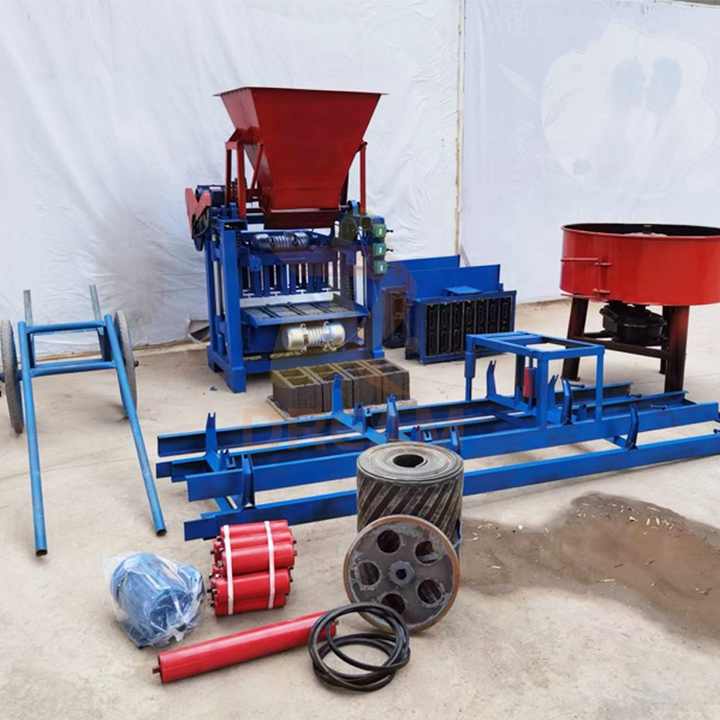 Interlocking semi automatic cement block paving brick making machine ...