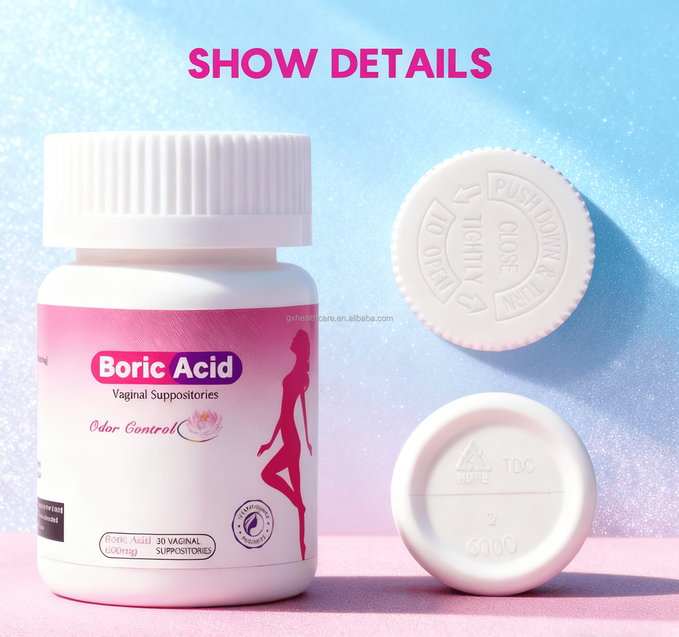 Naturals Boric Acid Vaginal Suppositories 600mg for pH Balance Feminine ...