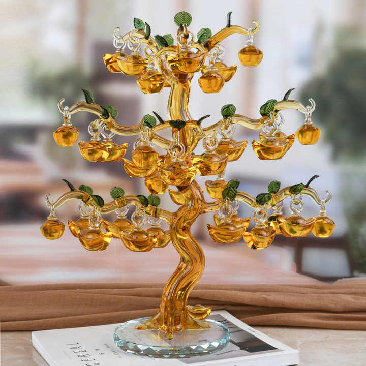 Blown Glass Chinese Fengshui Ornaments Luxury Modern K9 Crystal Glass ...