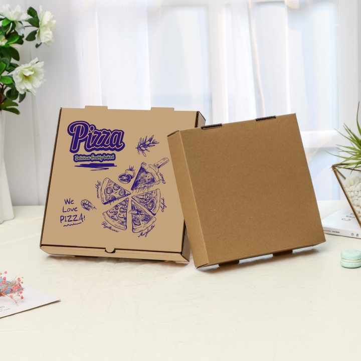 Customized Kraft Paper Europe Pizza Carton Box Takeout Box with Good ...