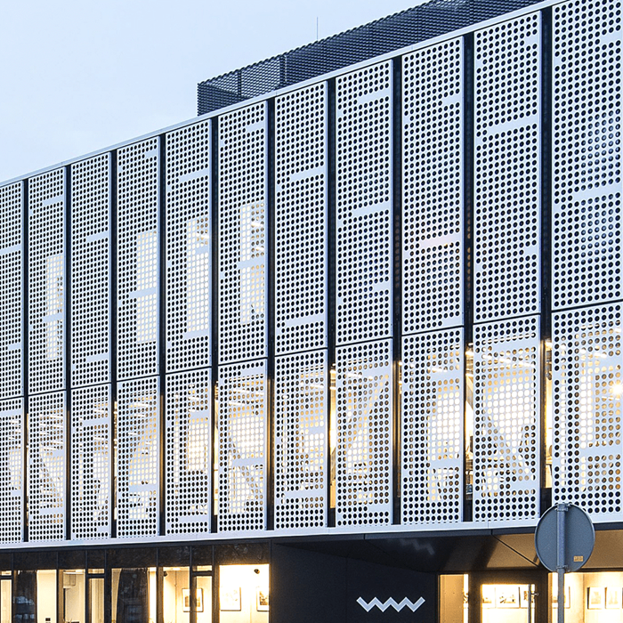 Exterior Perforated Metal Facade Screen Cladding Panel - Corrosion ...