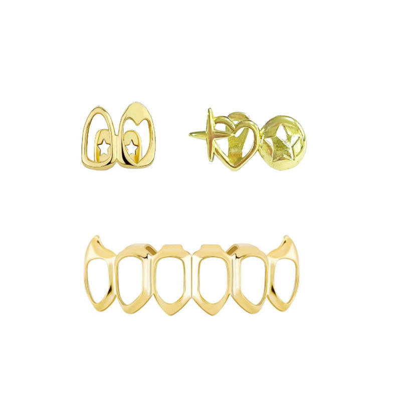 Planet and Heart-shaped Design Copper Dental Decoration, Unisex Hip-hop ...