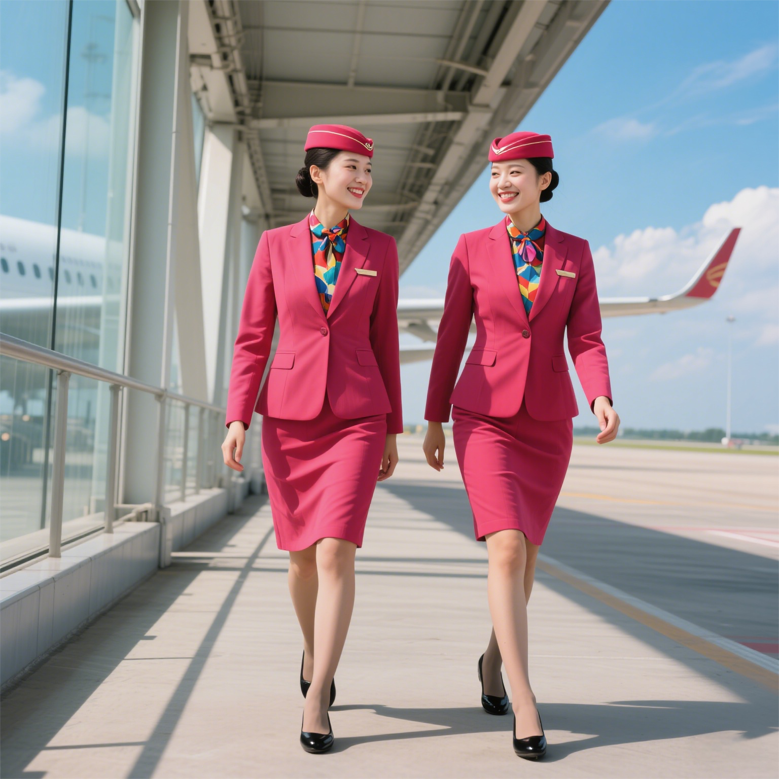 Buy In Bulk Pink Flight Attendant Uniform Customizable Uniforms ...