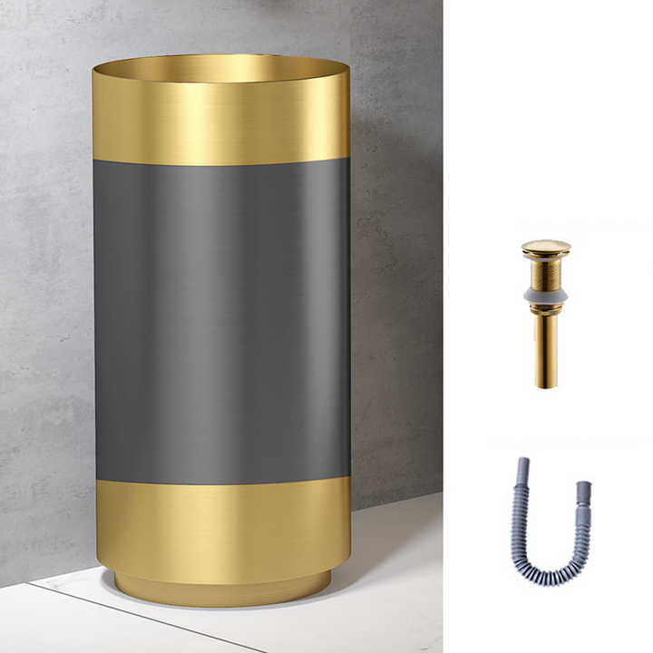 Hotel bathroom washbasin Circular pillar style wash basins Stainless ...