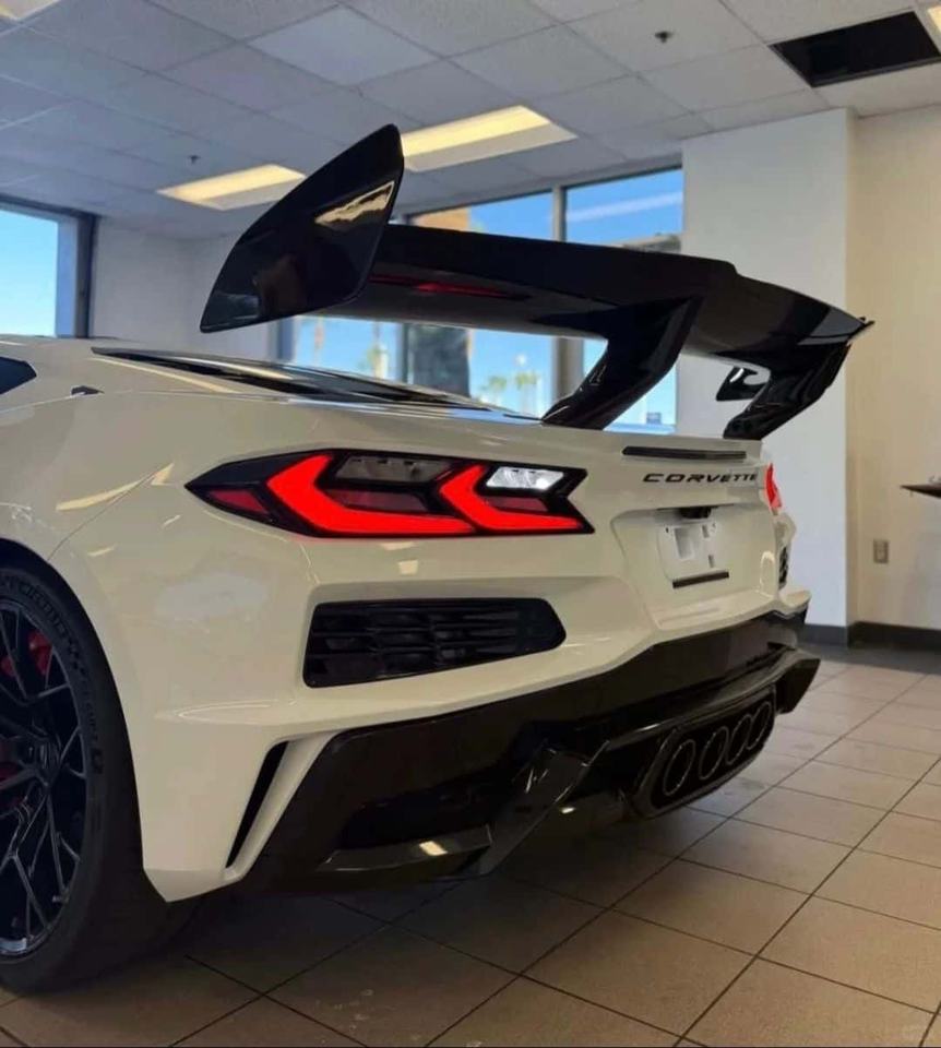 New for Corvette C8 ZR1 Z51 Dry Carbon Fiber Black Rear Spoiler Tail ...