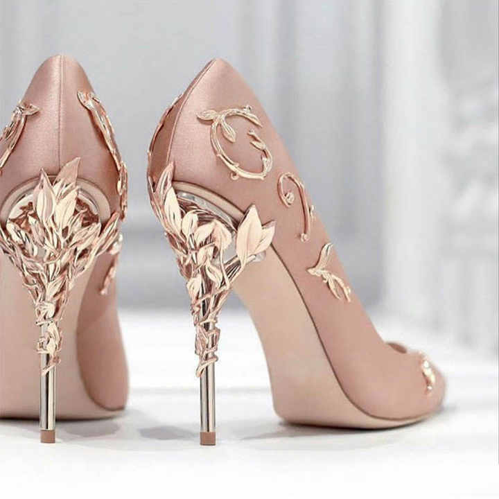 Custom Women’s Super High Stiletto Heels with Metal Decoration