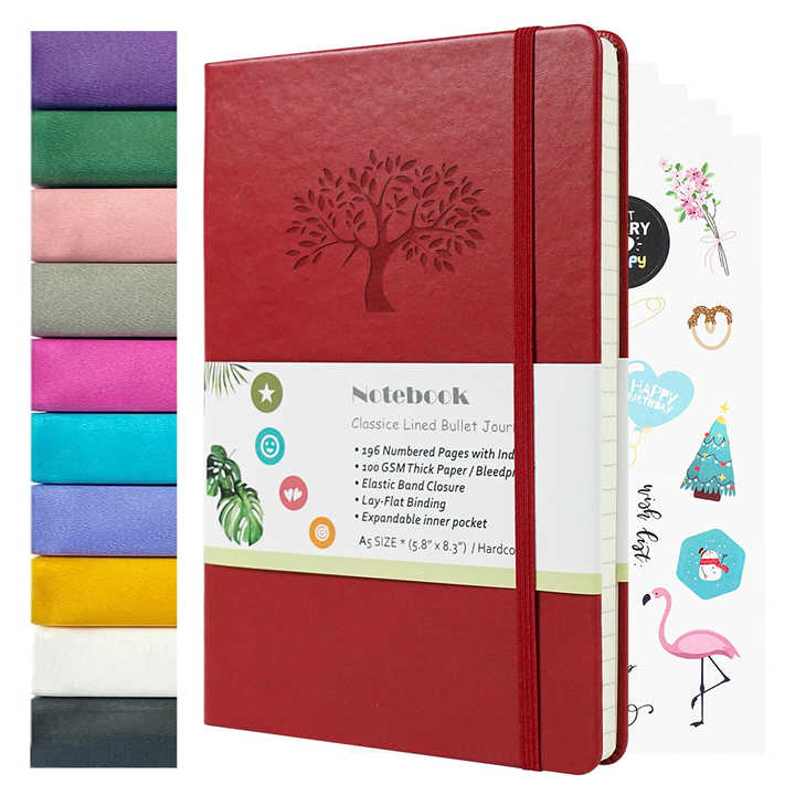 2024 B5 A5 A6 A7 Custom Dotted Hard Cover Leather Journal