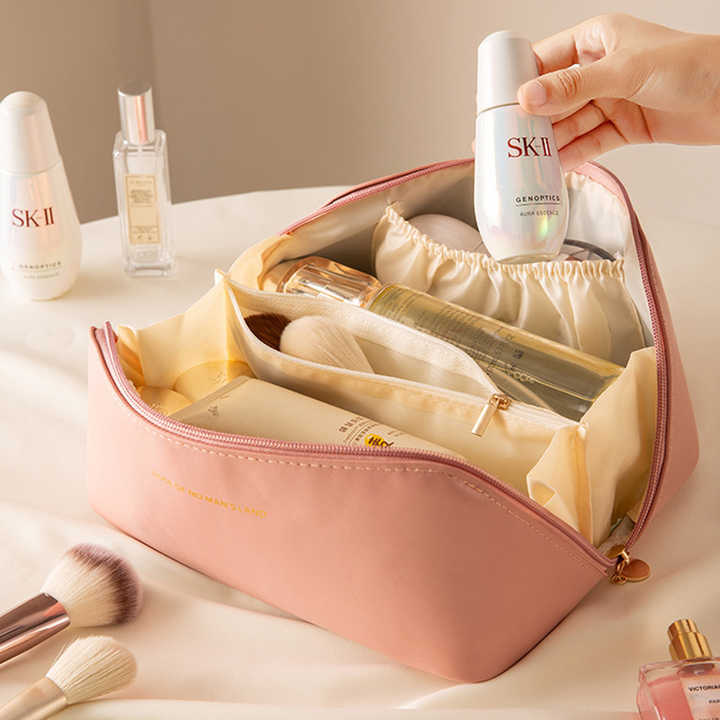 Custom Logo Portable Waterproof Travel PU Cosmetic Bag