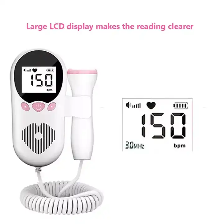 Ultrasonic Fetal Monitor Doppler Fetal Portatil Baby Heart Rate Monitor ...