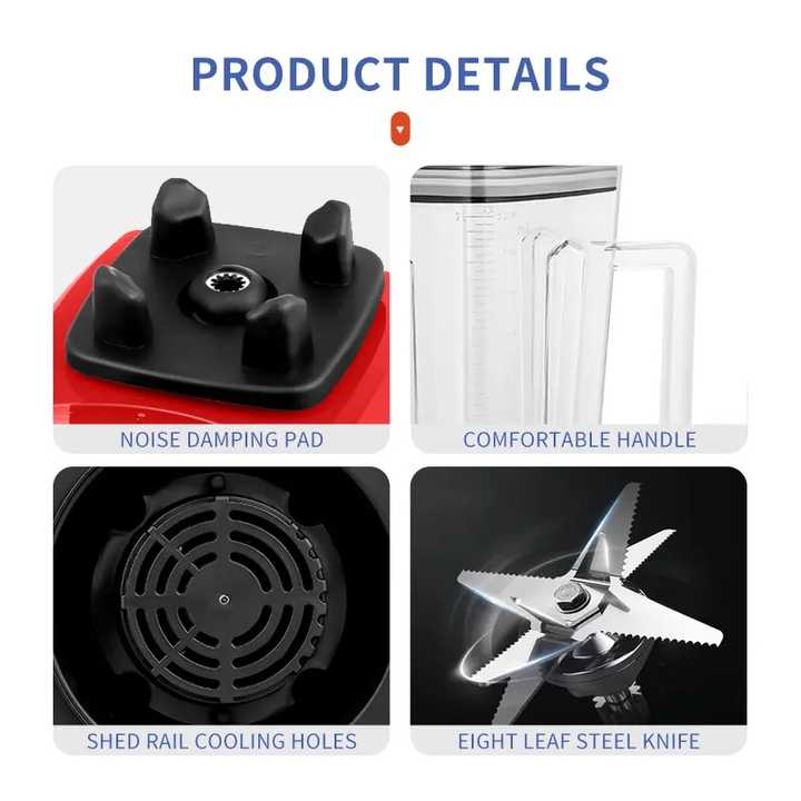 RANBEM High-Performance 2in1 Blender PC Plastic Jar Push Button ...