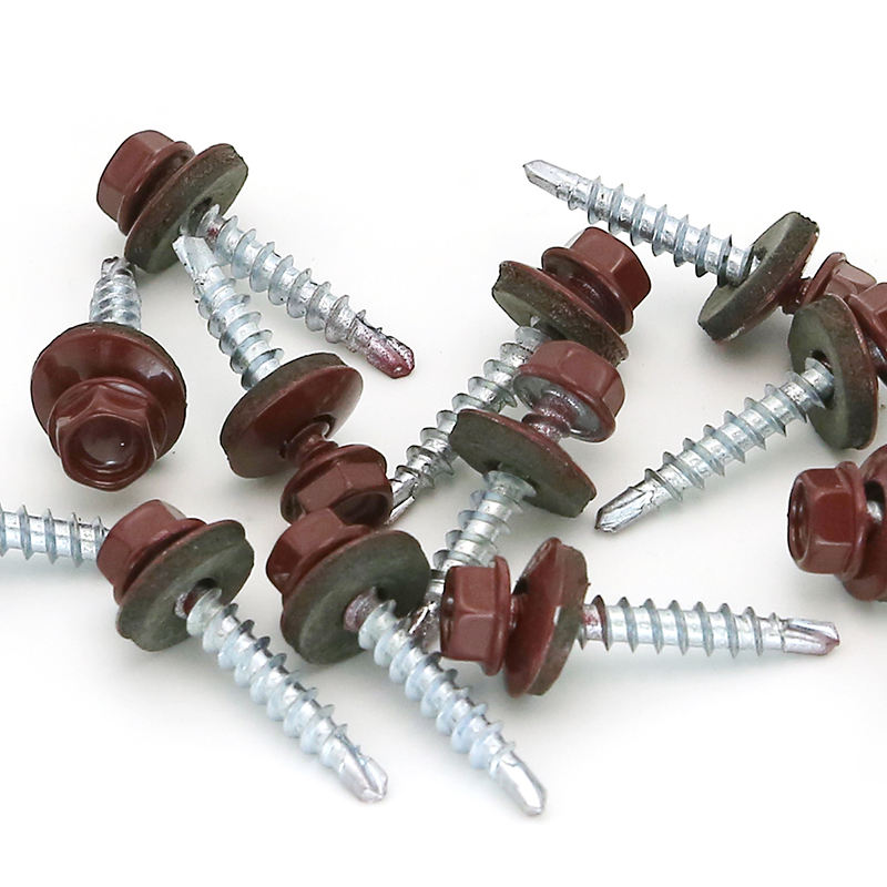 Galvanized Hex Head Roof TEK Screw Painted Color Self-Drilling Screws ...
