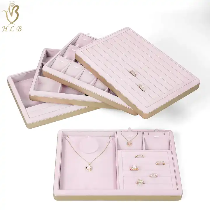 Manufacturer Lightweight pink Velvet Jewelry Tray Jewellery Display ...