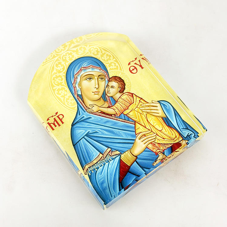 Personalized Catholic Holy Family Arch Shape Glass Crystal Paperweight ...