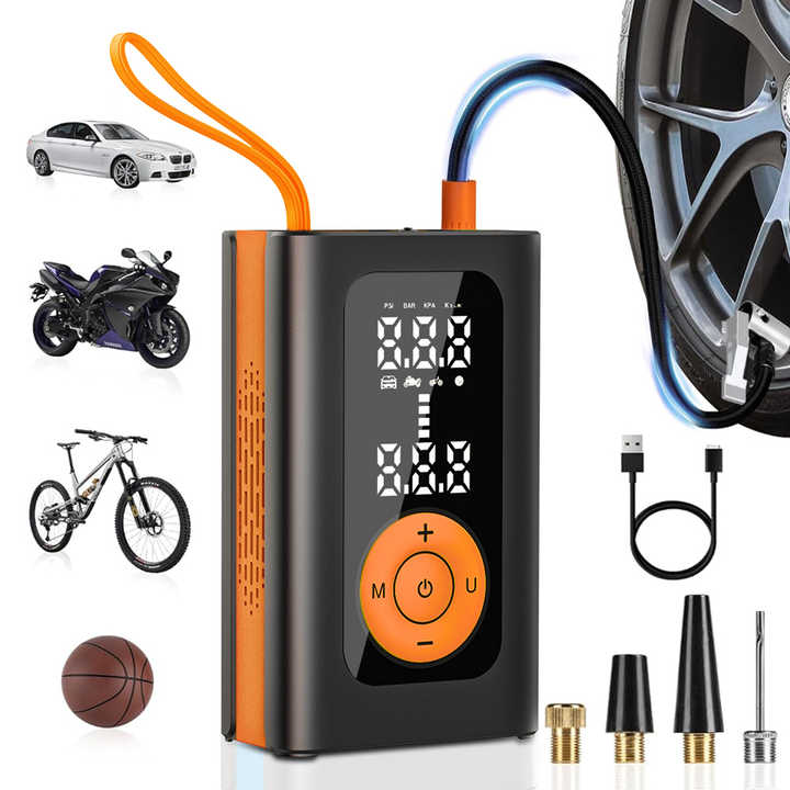 Multifunction Mini Car air Pump 4000mAh Cordless Tire Inflator Portable ...