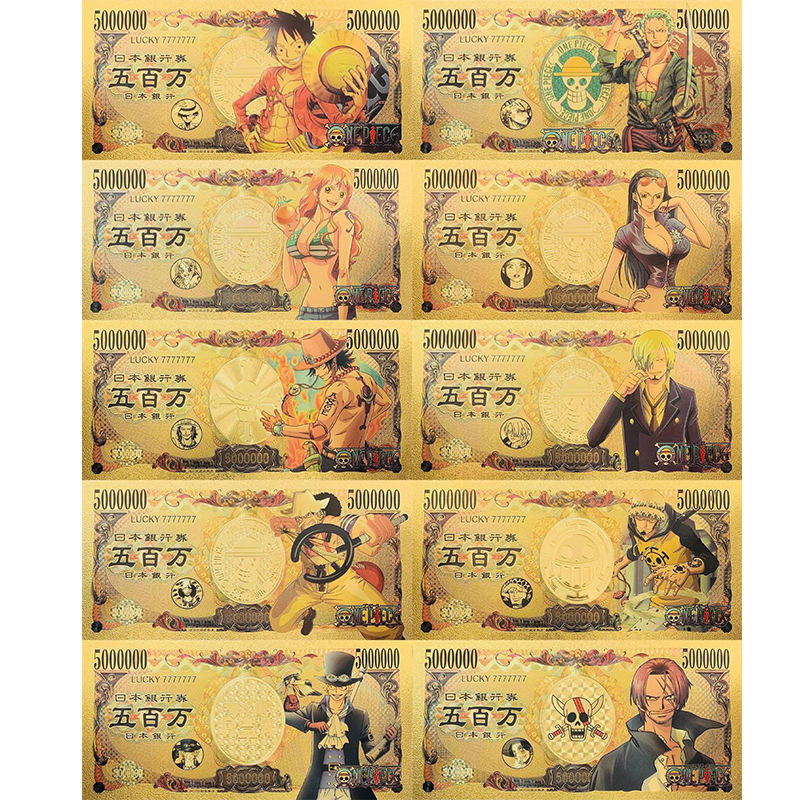 Custom Personalized Plated Banknote Japanese Anime 24k Gold Foil ...