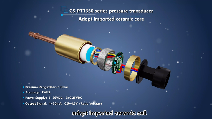 Wireless Pressure transmitter with brass pipe pressure port pressure ...