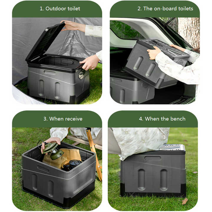 Portable Folding Toilet Outdoor Camping Plastic Box Car Storage Box ...
