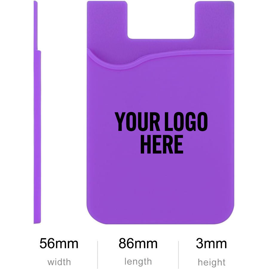 Custom Logo Printed Silicone Card Holder Phone Wallet Novelty Gifts ...