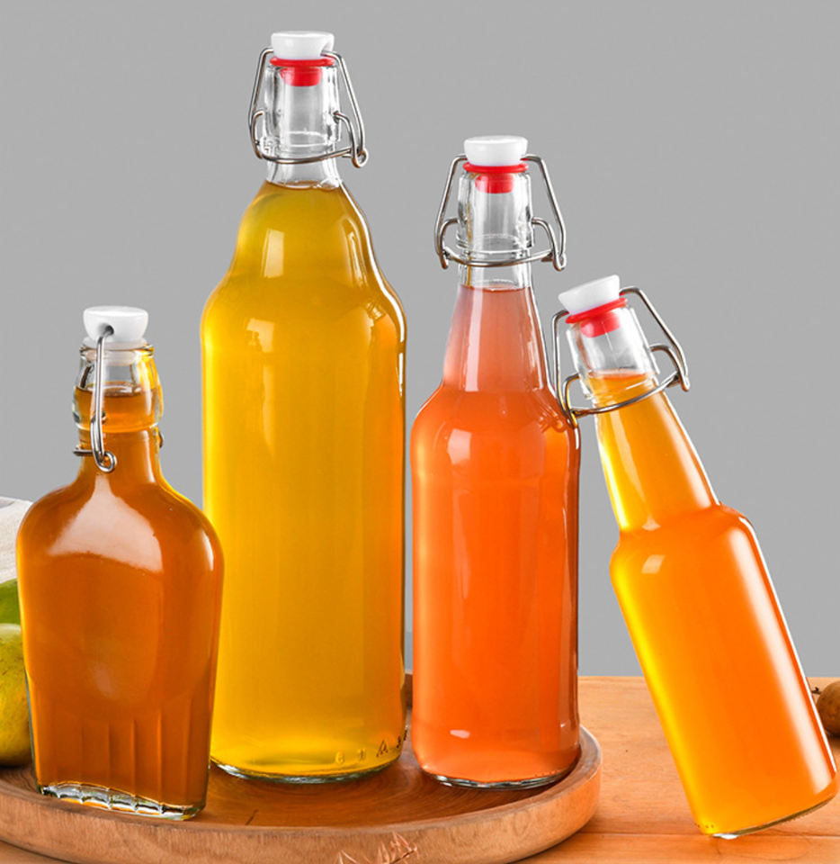 750ml Transparent/Brown Glass Beverage Bottle for Brandy/Wine/Juice ...