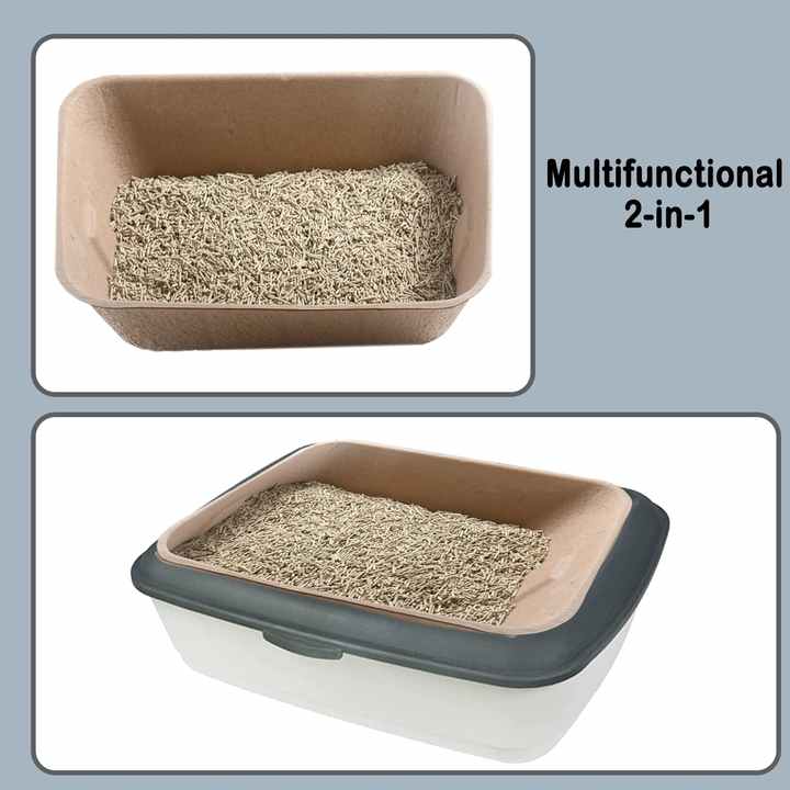 Biodegradable Recycled Cat Litter Box Cardboard Liner Tray Disposable ...
