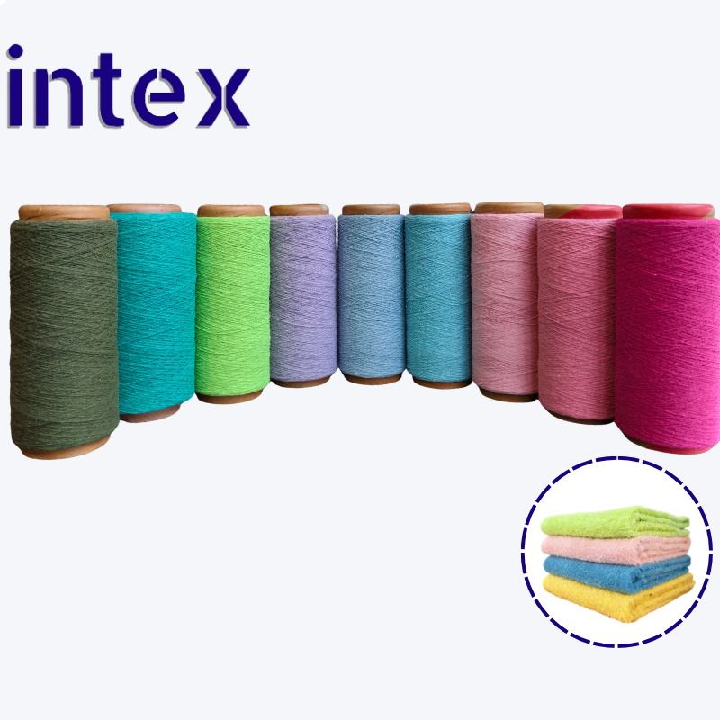 Multi Color Intex Recycled Cotton Spun Yarn OE Yarn Raw Material for ...