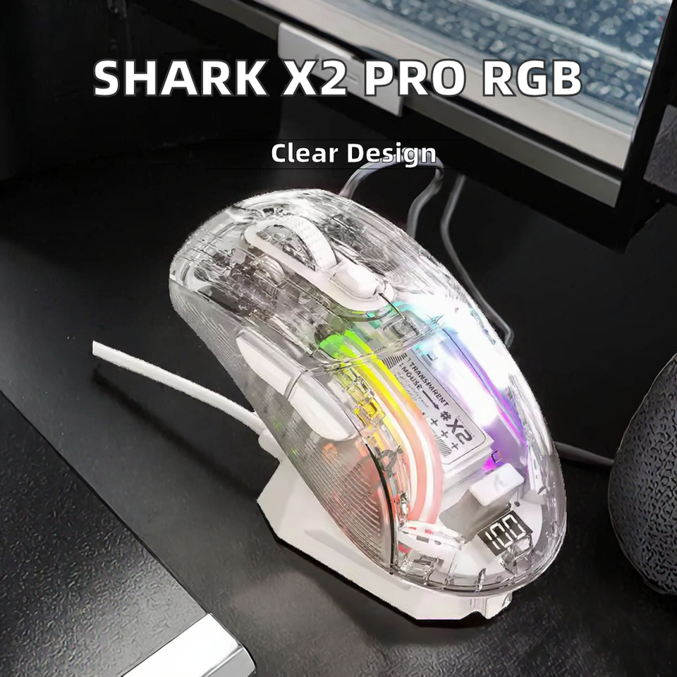 Attack Shark X2 PRO RGB Wireless Gaming Mouse Three-mode Plastic Design ...