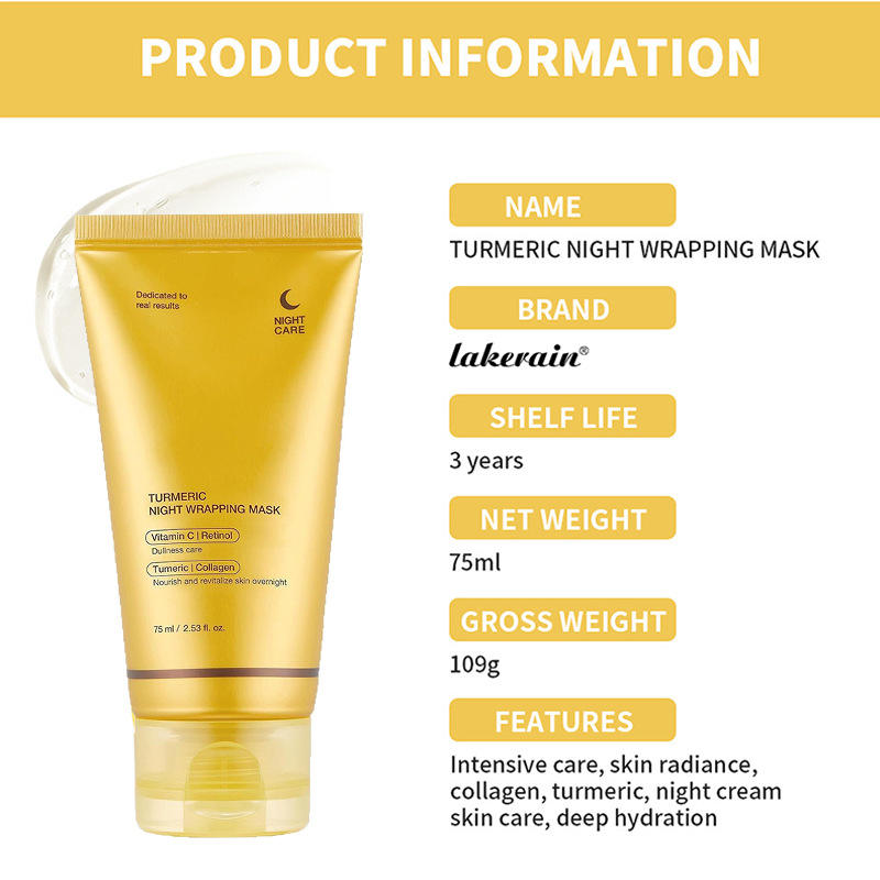 75ml Turmeric Collagen Peel Off Mask Brightening Hydrating Night Sleep ...
