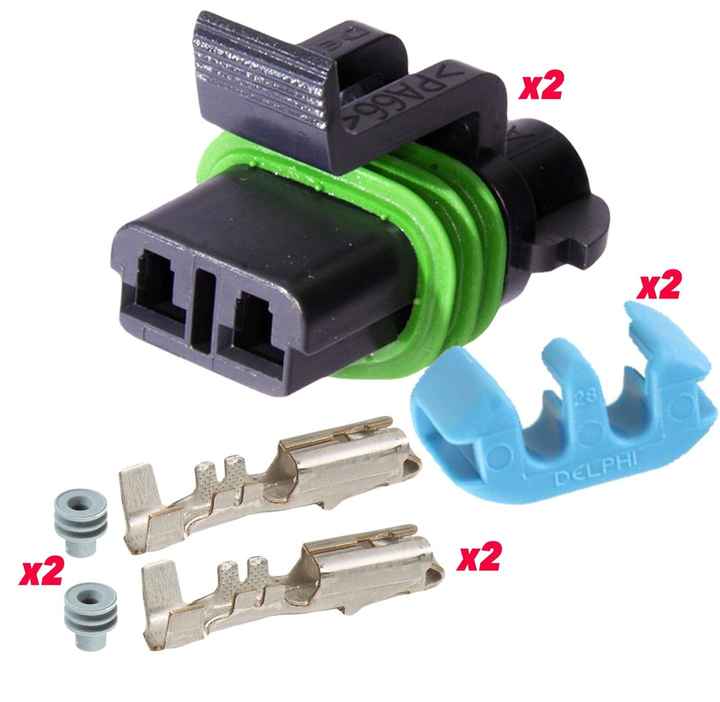 Delphi Female 2pin 280 Series Connector with 14AWG/16AWG Terminals