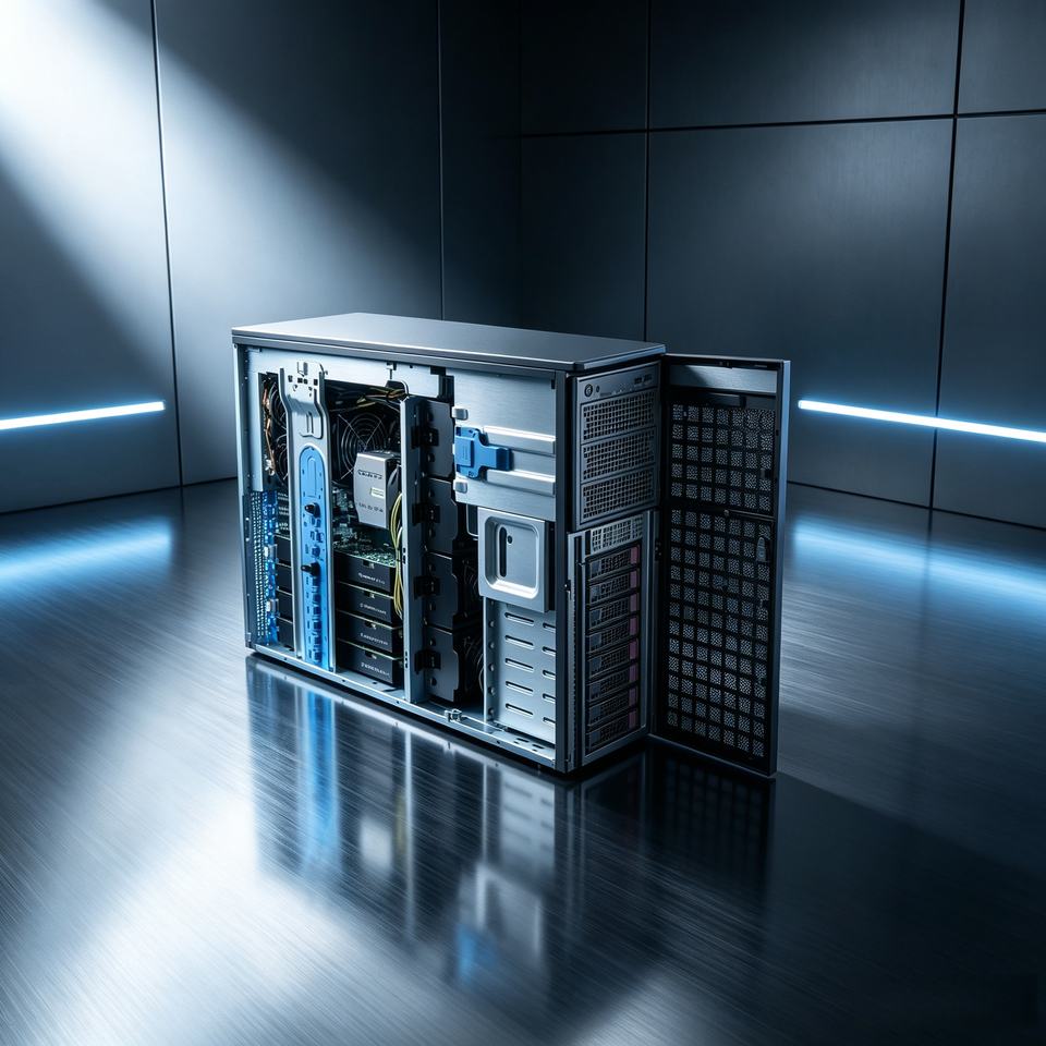 JumSoft 4U Tower GPU AI Server Compatible with SYS-7049GP-TRT Dual Xeon ...