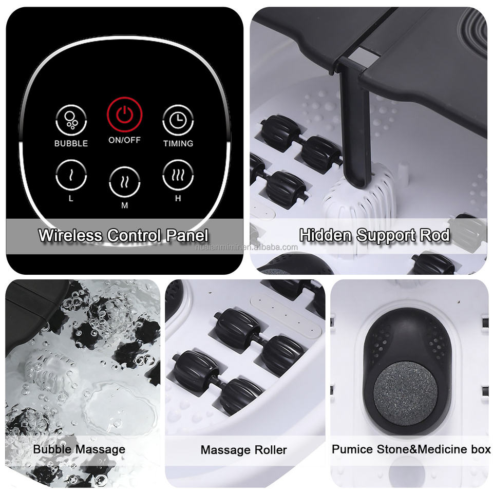 Folding Foot Spa Bath Bucket Massager - Heated & Grindstone