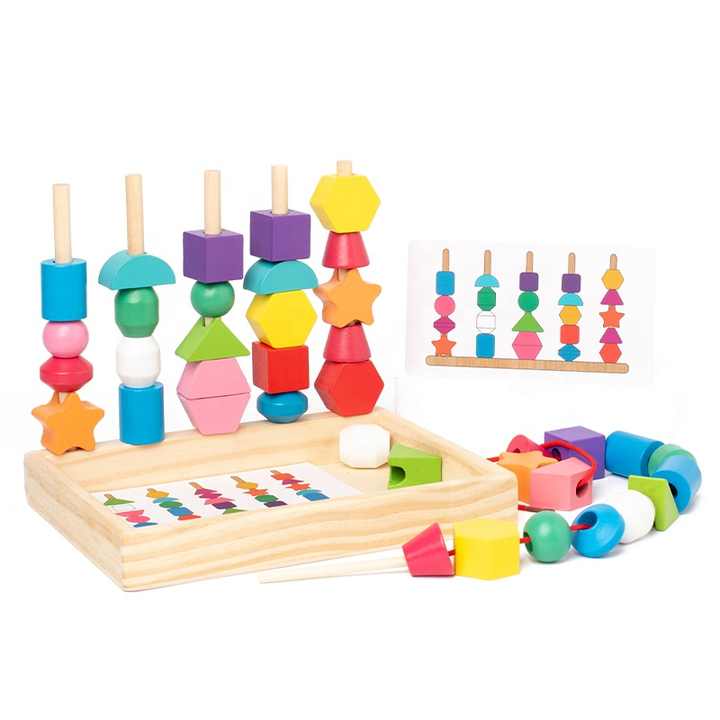 Education Toy Bead Sequencing Manipulative Toys Stringing Beads Toy ...