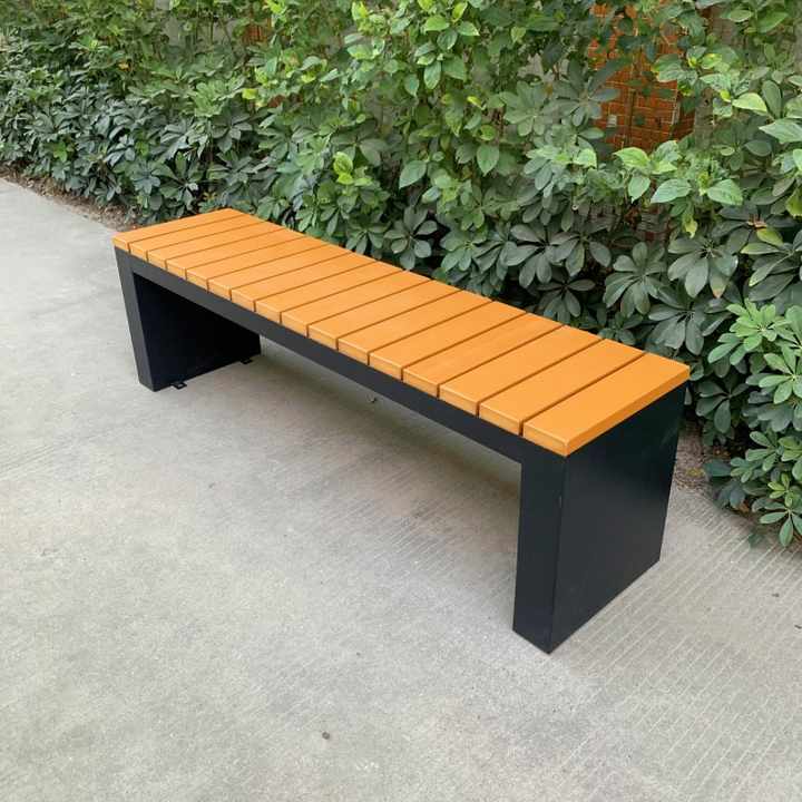 Simple Design Mental Structure Patio Park Wooden Benches Steel Bench ...