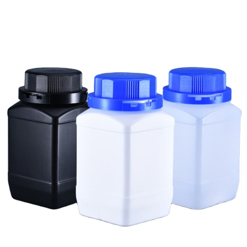 Custom Label Square Plastic Reagent Bottles Chemical Solution Medical ...