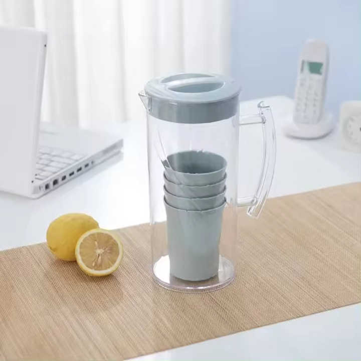 1.5 L Transparent Plastic Juice Jug - Modern & Eco-friendly