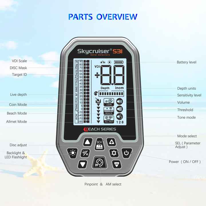 Treasure Detector S31 Fully Waterproof Gold Metal Detector ODM
