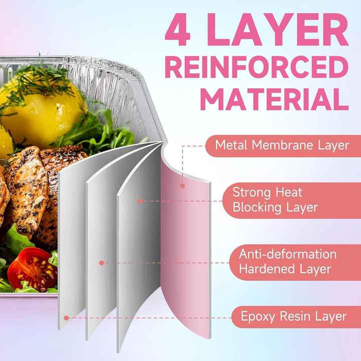 8x8 Inch Pink Disposable Aluminum Foil Pans Eco-Friendly Baking Trays ...