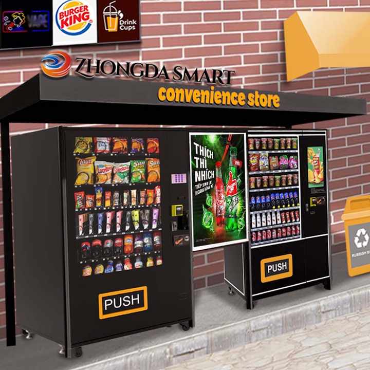 Unmanned Retail Store Self-Service Automatic Snacks Cold Drink and ...
