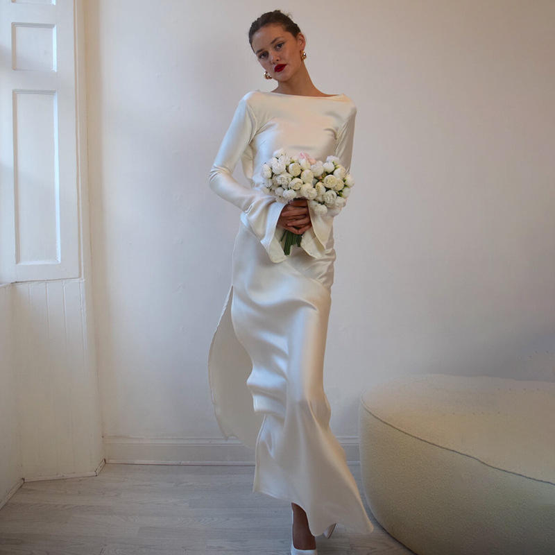 European American Style New Elegant Temperament Solid Color Backless ...