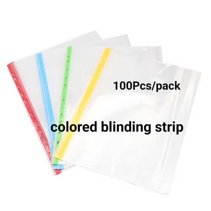 0.05mm A4 Size Waterproof Plastic Punch Pockets Clear Sheet Protector ...
