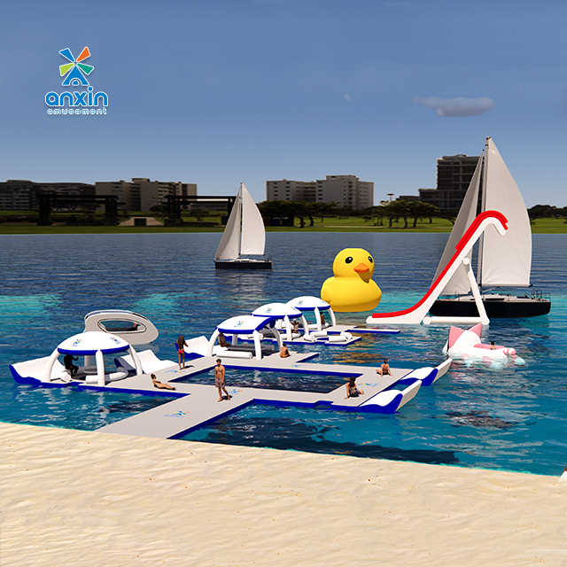 Hot Sales Water Play Inflatable Floating Sun Deck Floating Island ...